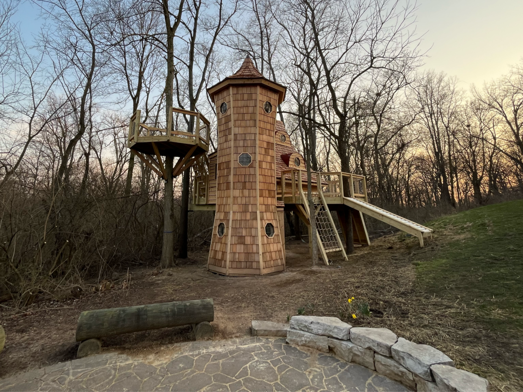Illinois Treehouse with Pirate Ship - Tree Top Builders