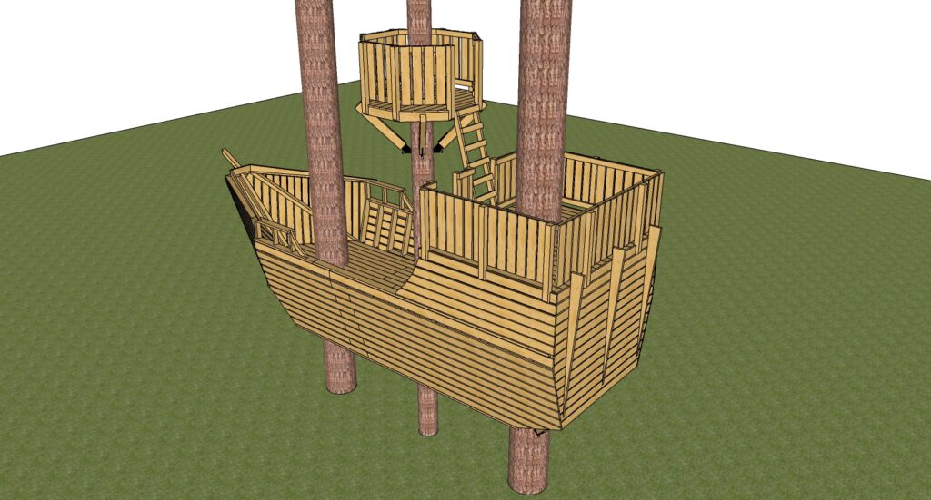 Backyard Pirate Ship Treehouse - Tree Top Builders